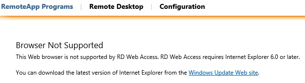 RDS 2008, Browser Not Supported, IE10, IE11 RDS 2008, Browser Not Supported, IE10, IE11