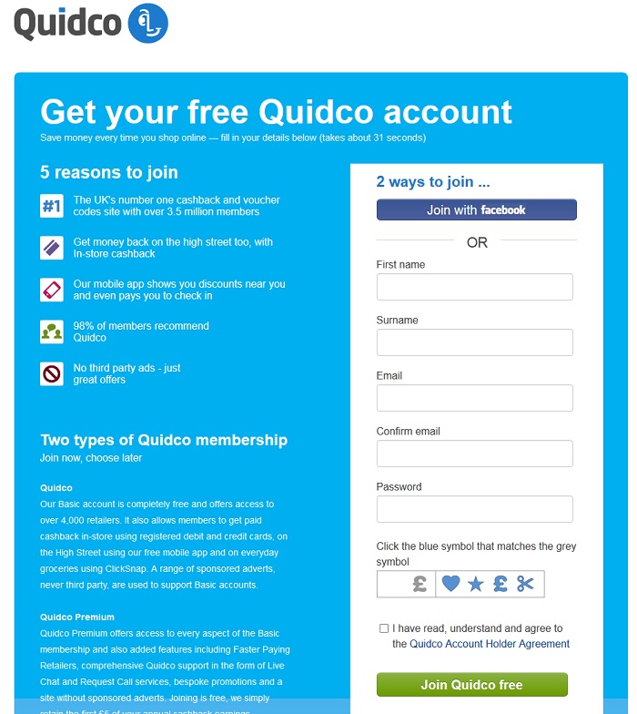 How to earn cashback on Purchases using Quidco